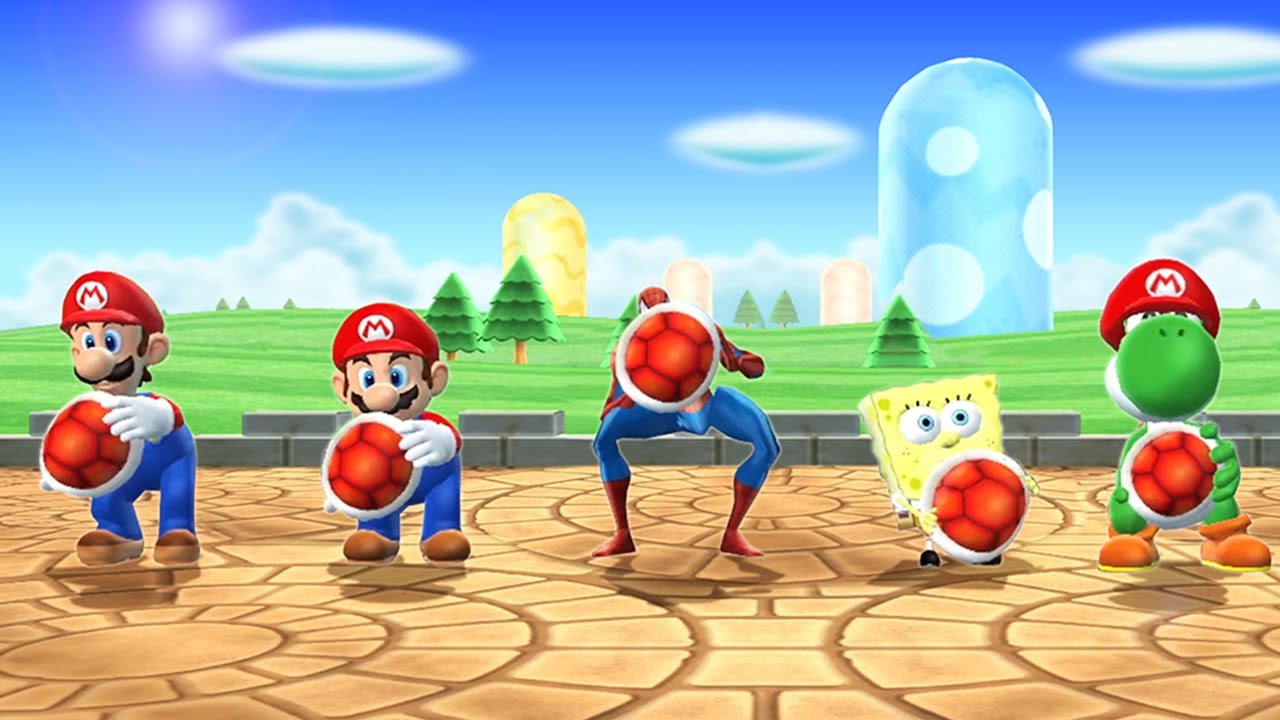 Mario Party 9 Minigames - Mario Vs Luigi Vs Spider Man Vs Spongebob ...