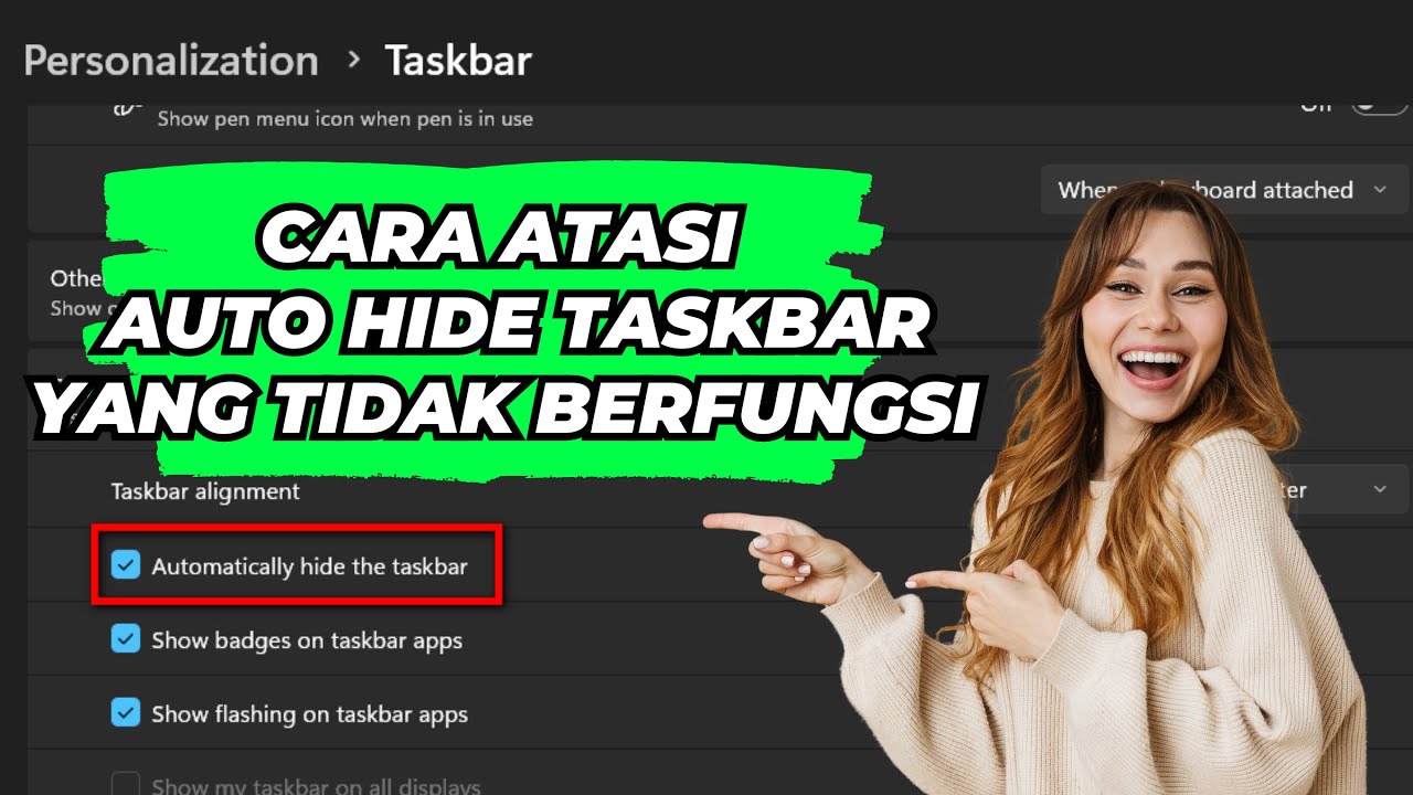 Cara Atasi Auto Hide Taskbar Yang Tidak Berfungsi - YouTube