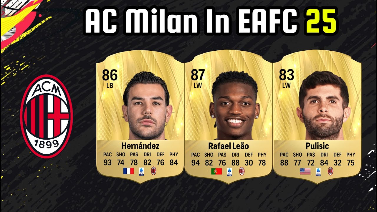 AC MILAN RATINGS | FIFA 25 | EAFC 25 🔥 | ft. Hernández, Leão, Pulisic ...