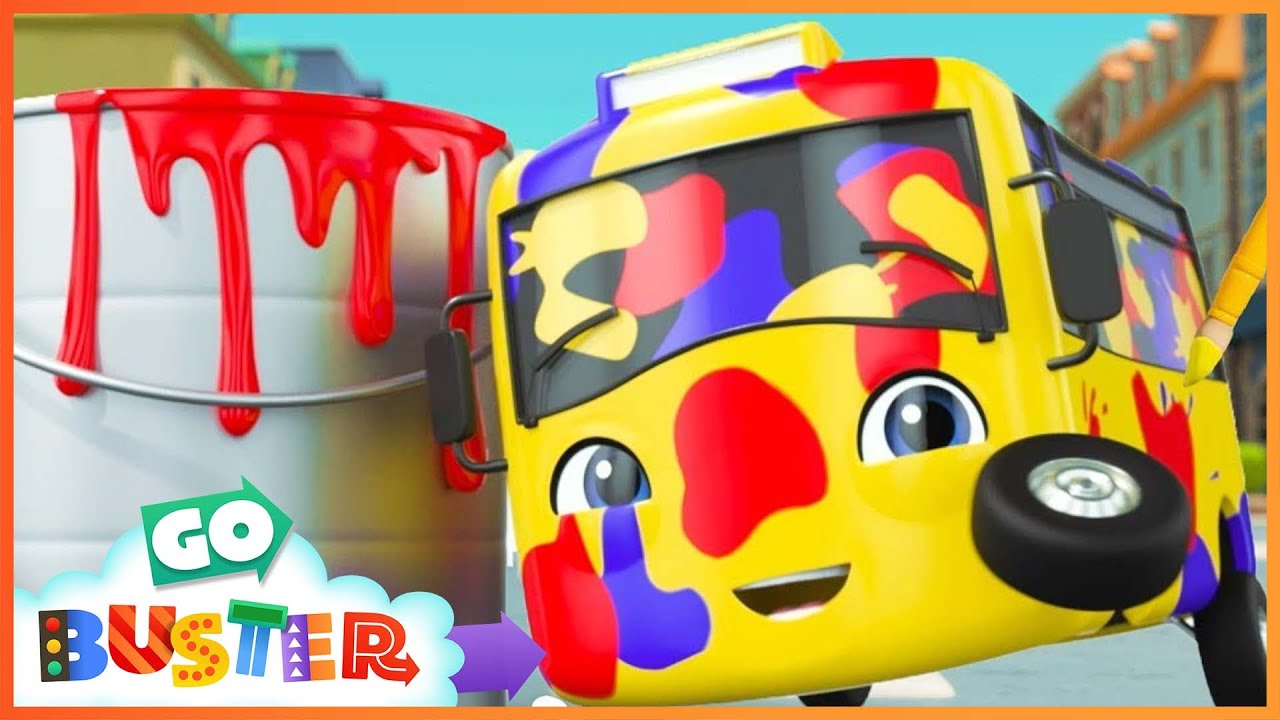 Coloring With the Paint Cannon - Learn Colors | Go Buster | Cartoons ...