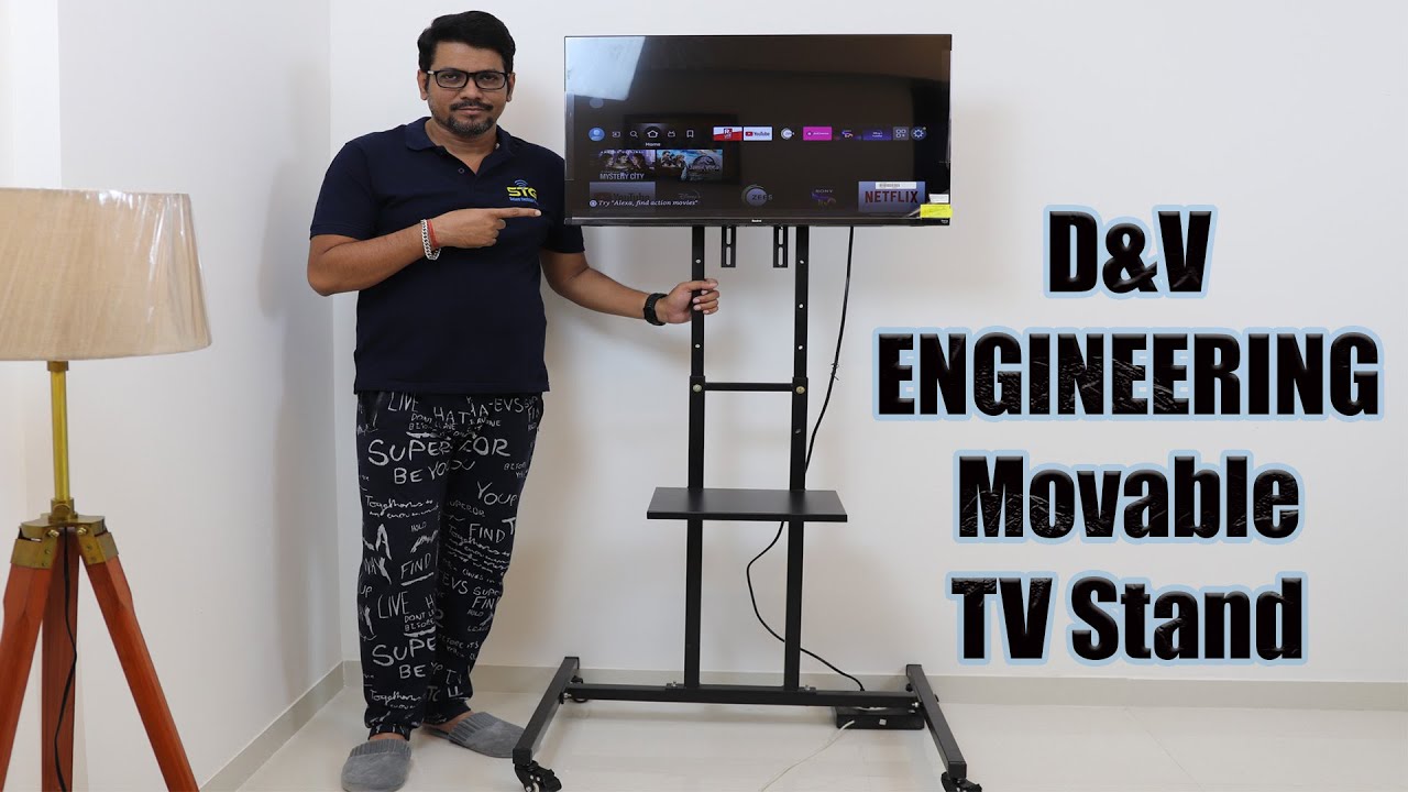 D&V ENGINEERING Movable TV Stand for 32” to 55” Unboxing & Review🔥🔥 ...