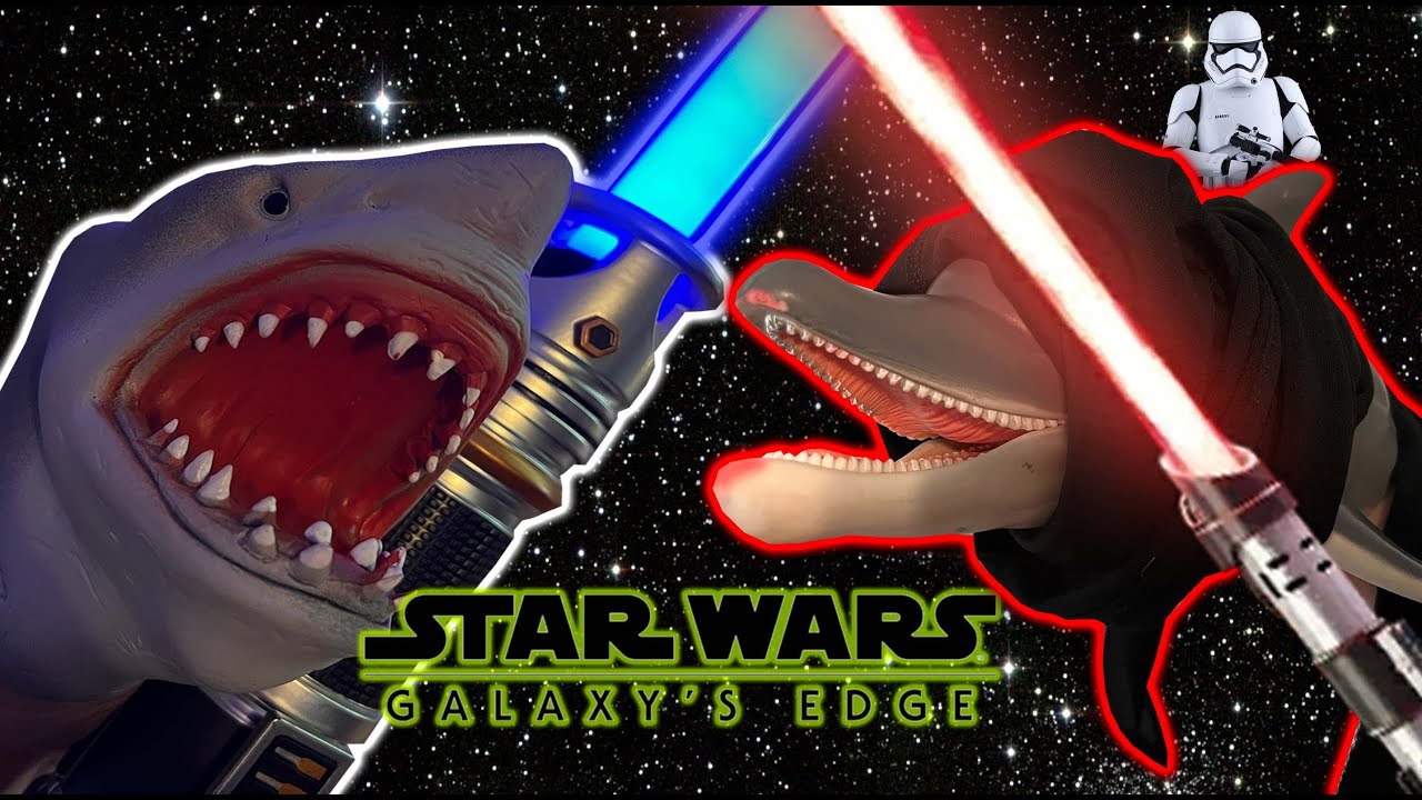 SHARK PUPPET USES THE FORCE AT GALAXY'S EDGE! - YouTube
