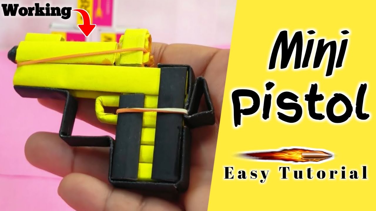 How to make a mini Pistal gun very easy | Paper Gun | how to make a ...
