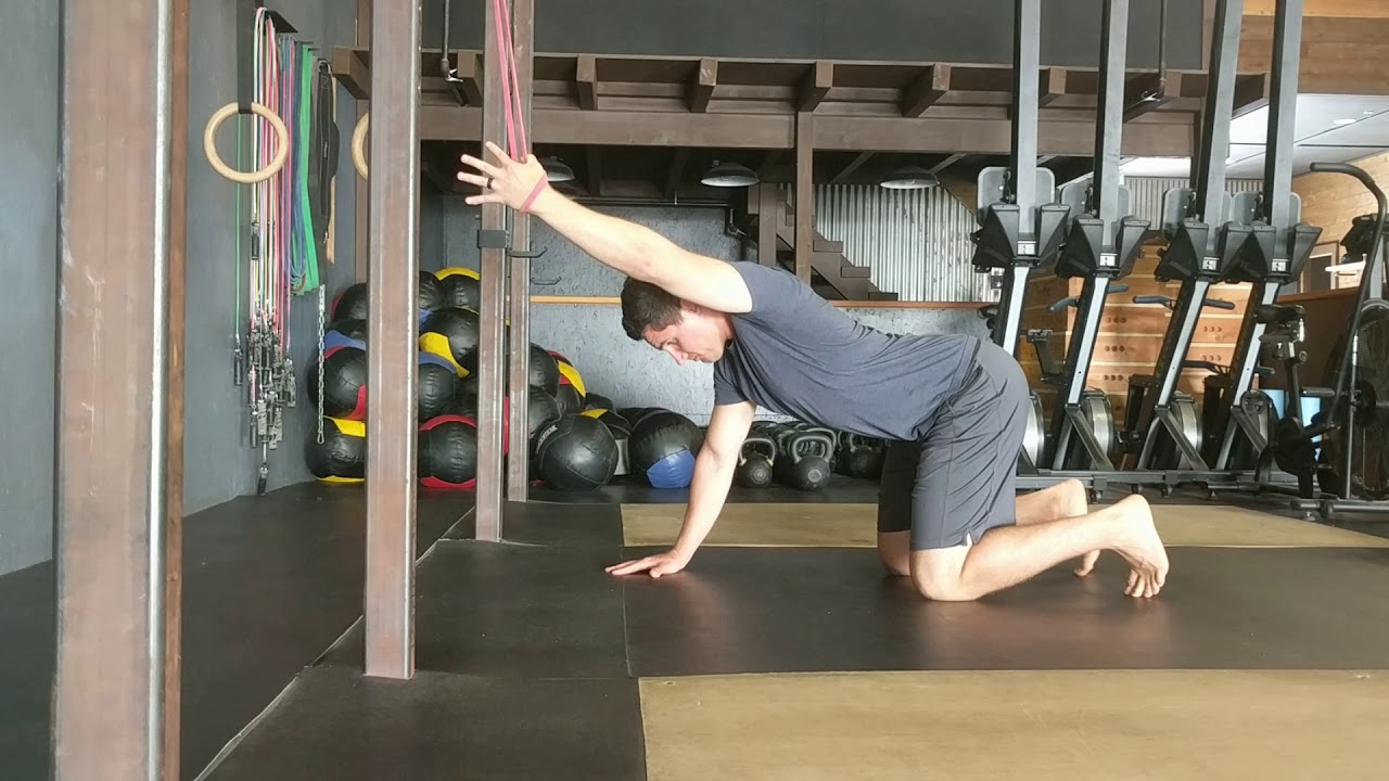 Band Assisted Overhead Shoulder Flexion Mobility - YouTube