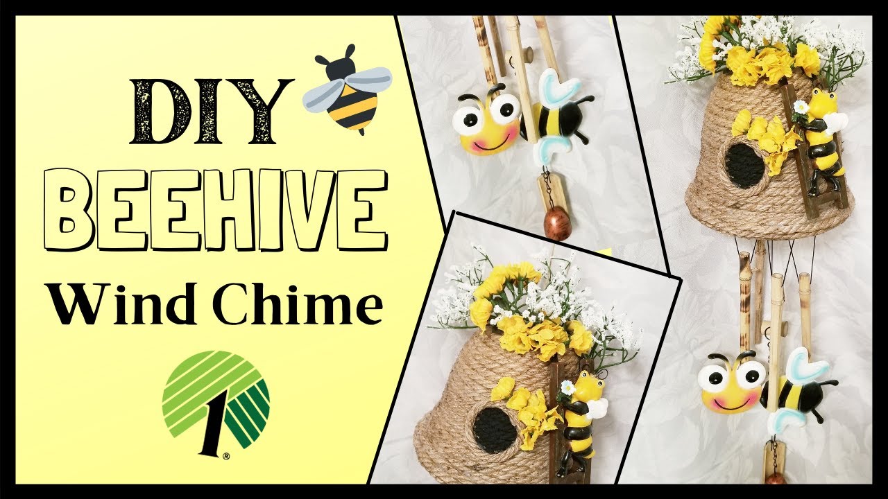 DIY Beehive Wind Chime | DOLLAR TREE Beehive | How To Make A Beehive ...