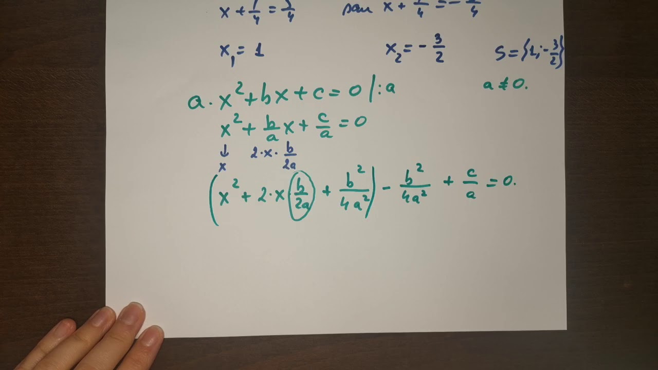 Ecuatia de gradul II. Demonstrație formule. | clasa a VIII- a - YouTube
