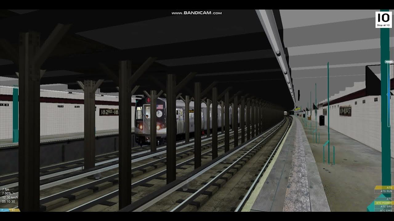 Openbve R179A V8 D Train Arriving & Deparitng at 182nd-183rd Streets - YouTube