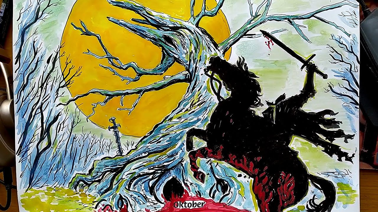 MAKING COMICS MACHEN: SLEEPY HOLLOW MOTIVE PAINTED WITH ACRYLICS ...