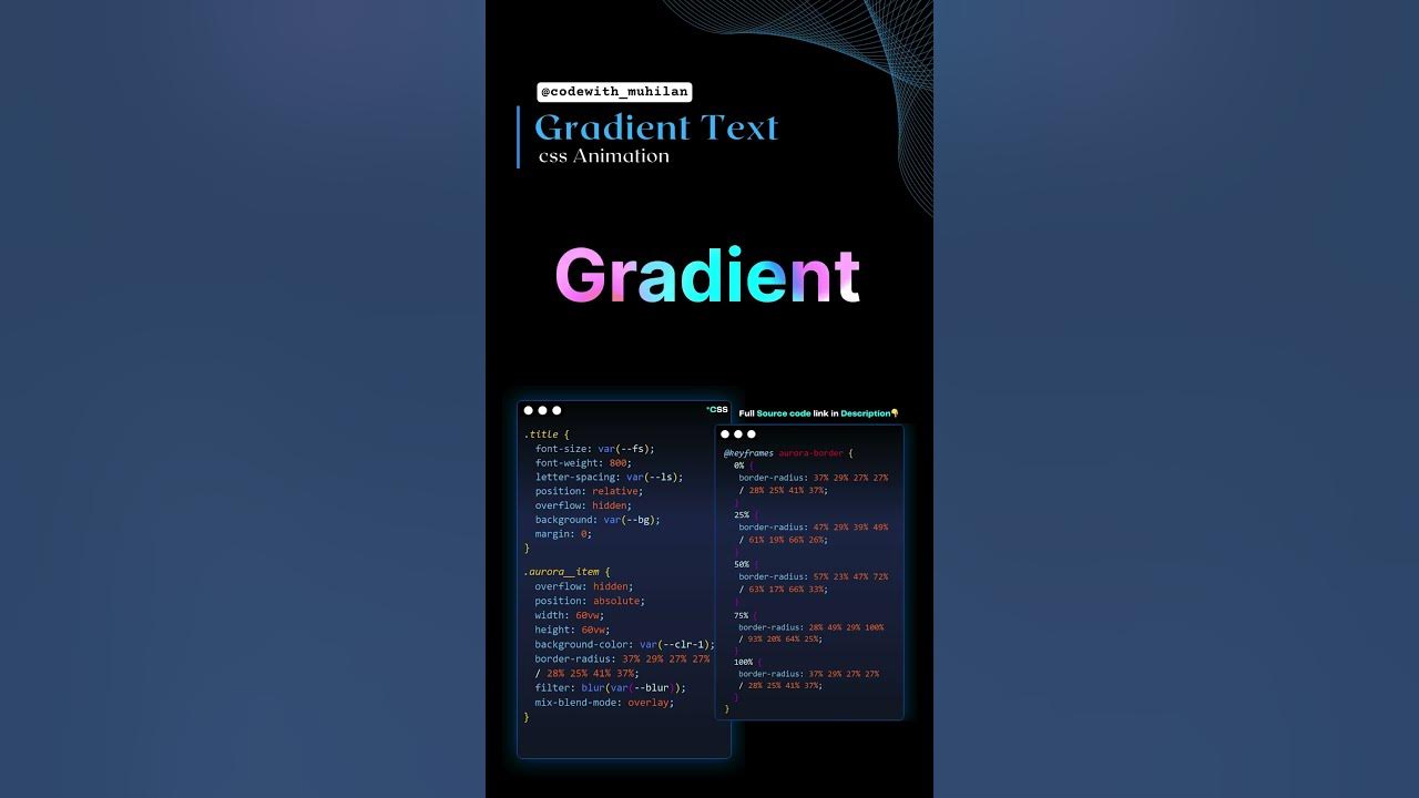 Gradient Animated Text Codewith Muhilan Css Coding Youtube
