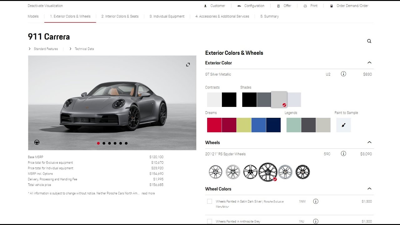 2025 Porsche 911 Configurator 992.2 optimized classic Carrera theme ...