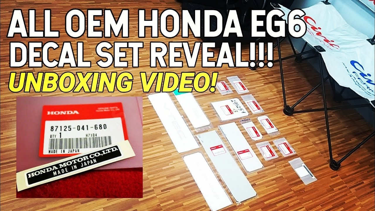 All OEM Honda Civic EG6 Decal Set Reveal & UNBOXING!! Preparation for ...