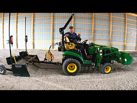 REVOLUTIONARY Laser Guided Pull Type Box Blade on Subcompact Tractor ...