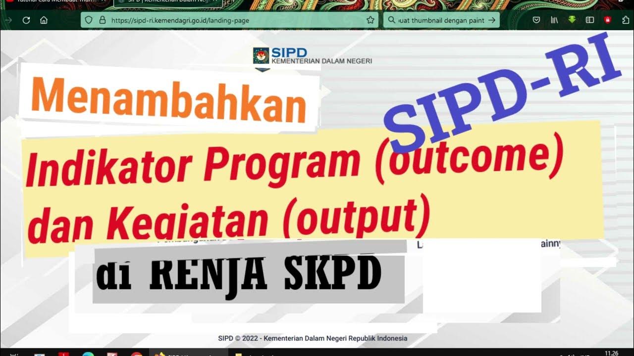 Menambahkan Indikator Program dan Kegiatan Renja tahun 2024 di SIPD RI - YouTube