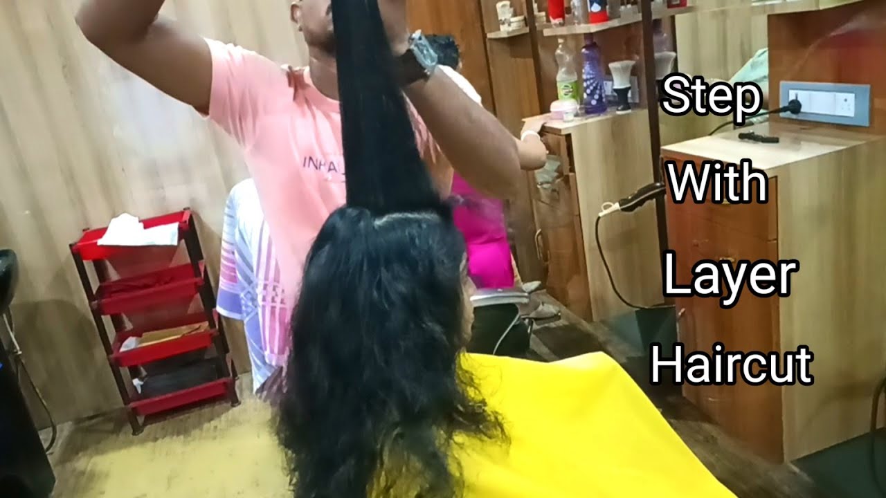 step haircut tutorial // how to cut step hair cut step by step// step ...
