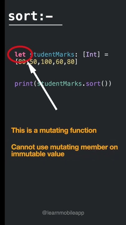 sort vs sorted | Swift coding tricks #ios #mobileapp #swift #programming #viral #viralvideo # ...