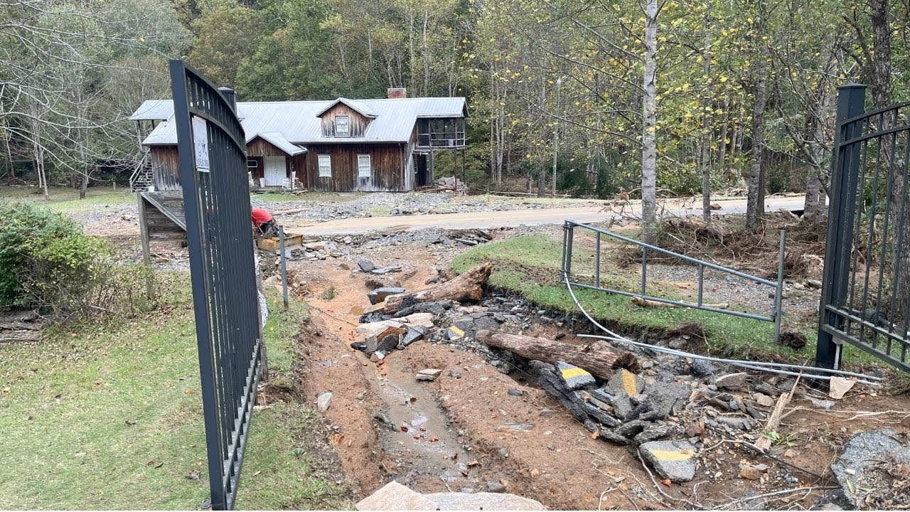 Hurricane damage in Todd North Carolina - YouTube