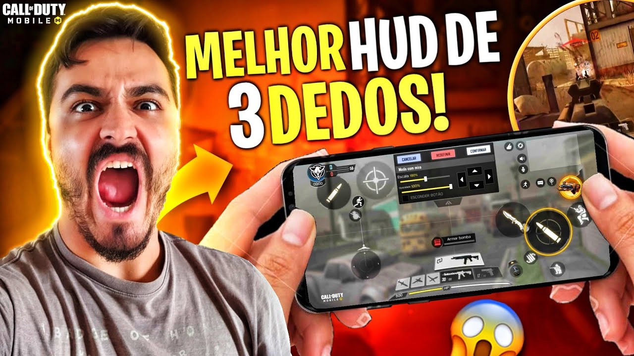 MELHOR HUD DE 3 DEDOS PARA JOGAR QUALQUER TIPO DE FPS - COD MOBILE/CALL ...