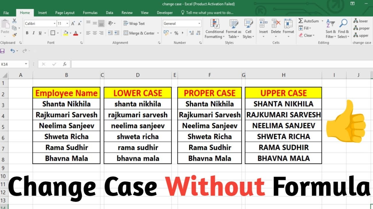 Change Case In MS Excel In Hindi Change Text To Upper Lower And Change Case In MS Excel In Hindi Change Text To Upper Lower And