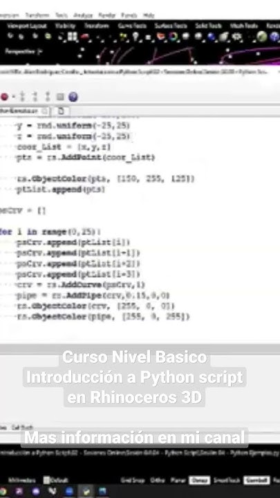 Introducción a Python script en Rhinoceros 3D - Curso nivel básico - On Demand - YouTube