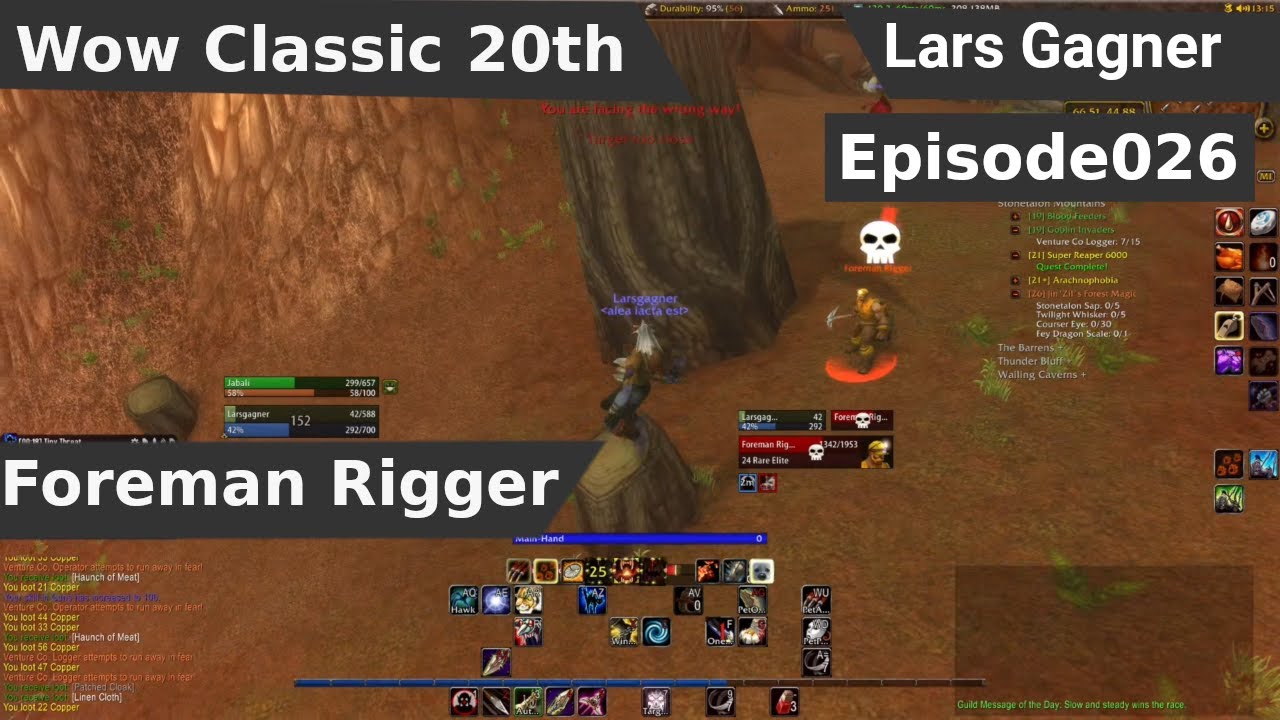 WoW Classic 20th Anniversary - Episode 026, Foreman Rigger. - YouTube
