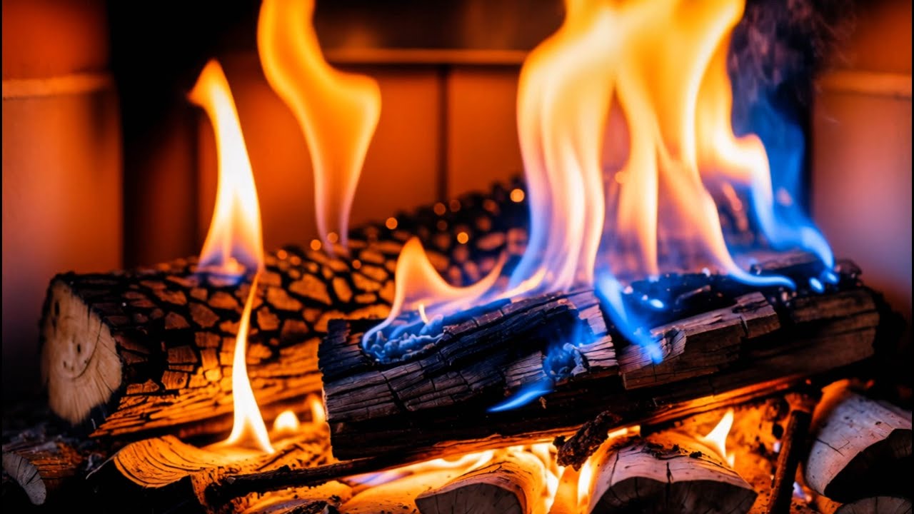 🔥 Feel the Warmth of Calming Fireplace Scene with Color-Changing Blue ...