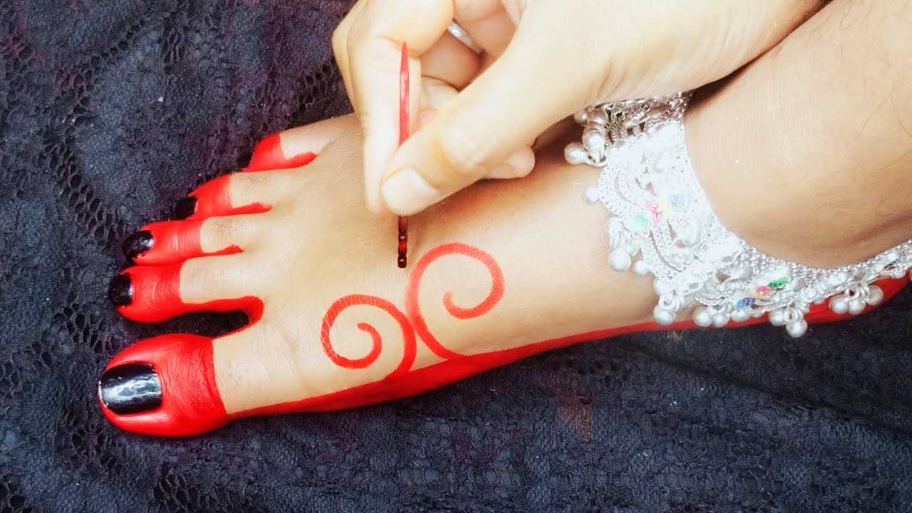 Beautiful Alta Design//Mahawar Design//Foot Simple Alata Design - YouTube