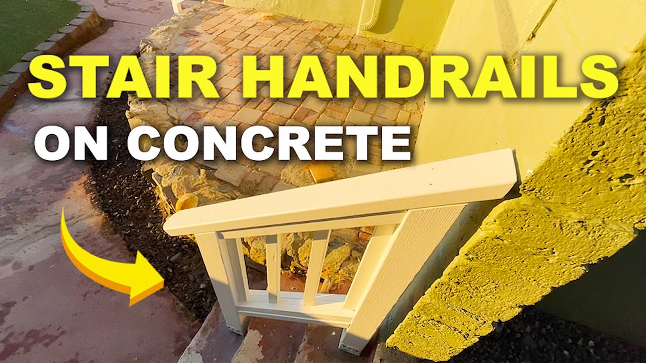 How to Build & Install Handrail Posts on CONCRETE Steps | strong and ...