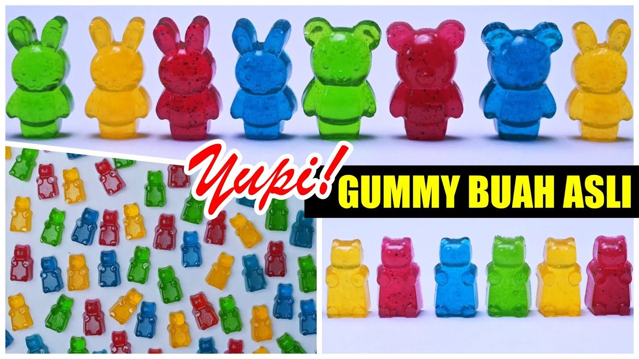 AWET 1 BULAN! GUMMY JELLY BUAH ASLI|HOMEMADE YUPI PERMEN JELLY - YouTube