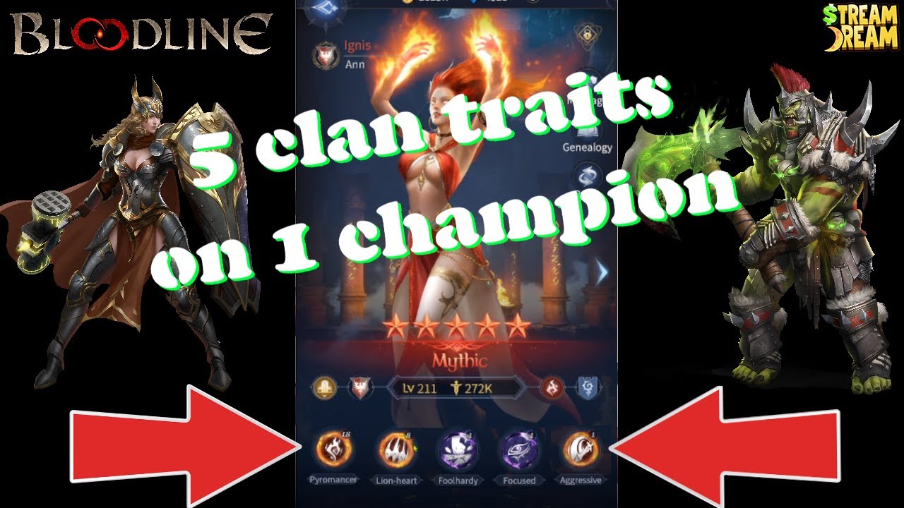 How To Get 5 Clan Exclusive Traits On A Champion | Bloodline Heroes Of Lithas - YouTube
