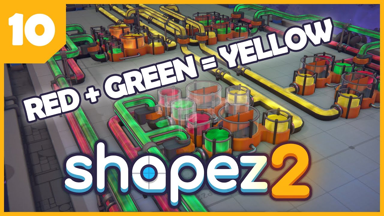 Shapez 2 EP10 - a simple color mixing blueprint - YouTube