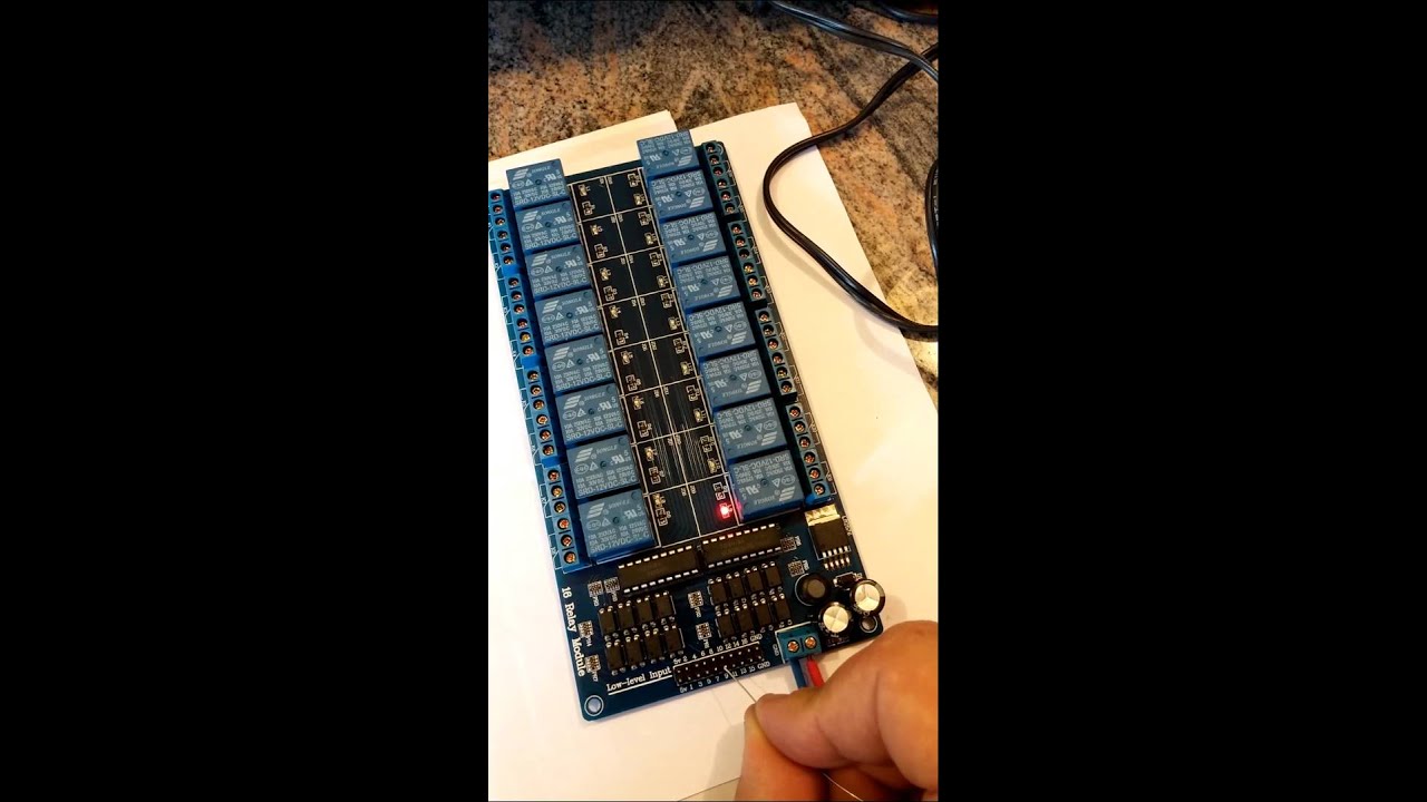 16 relay board testing - YouTube