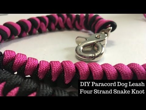 DIY Paracord Dog Leash   4 Strand Snake Knot