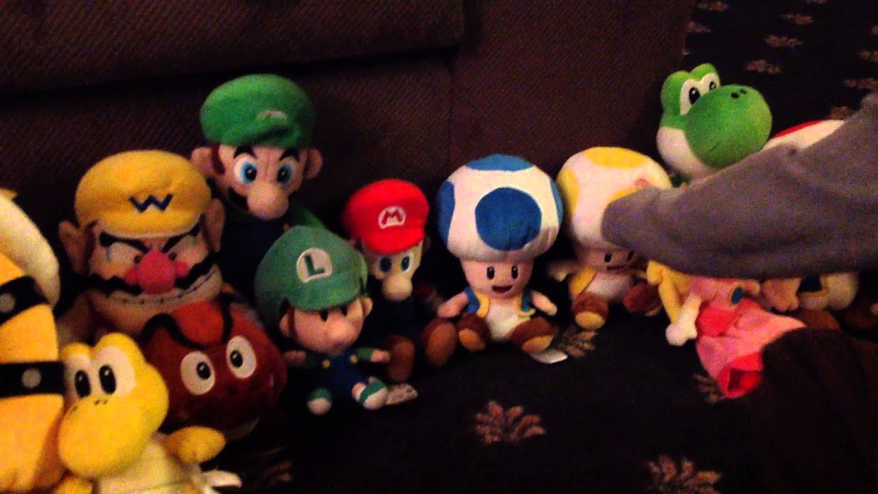 Plush Mario bros collection with GIANT bowser - YouTube