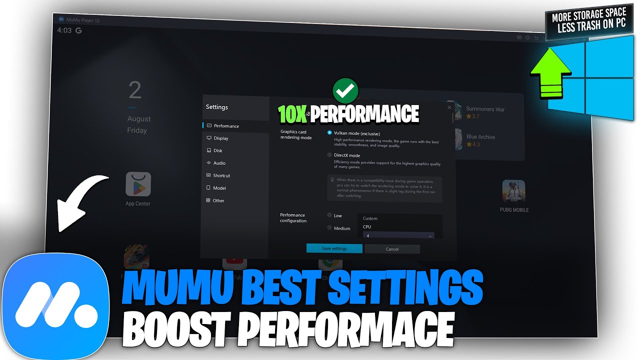 MuMu Emulator Best Settings🔧 - Boost Performance In Low End PC Simple & Easy (OPTIMIZED) +200 ...