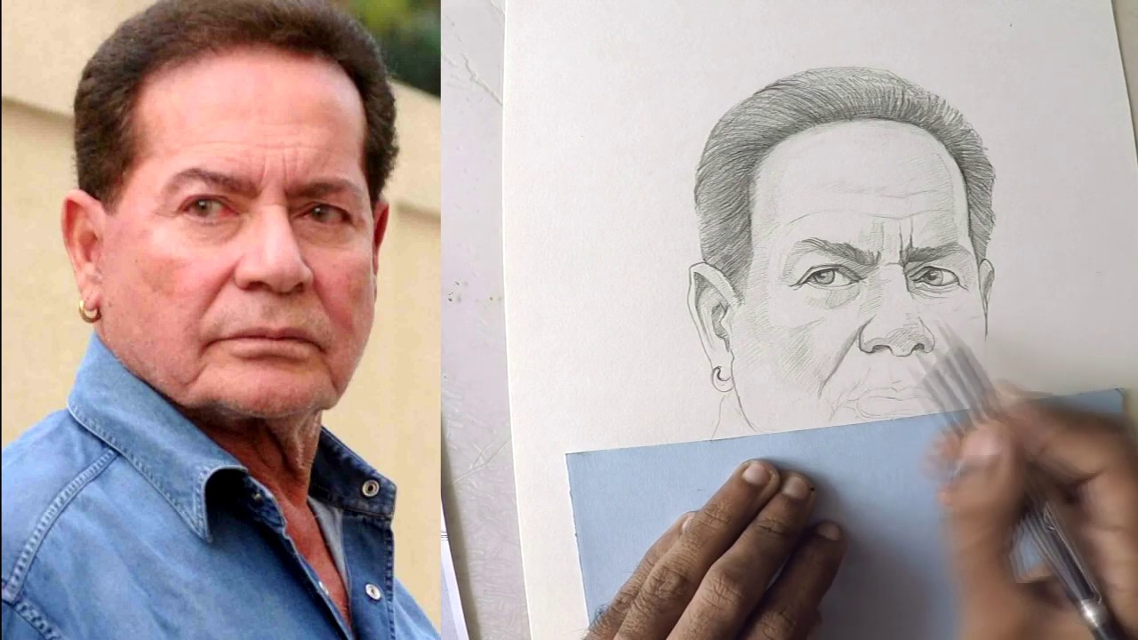 Salim Khan Birthday Special Pencil Drawing | Realistic sketch Step by ...