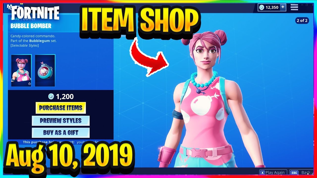 FORTNITE ITEM SHOP *NEW* BUBBLE BOMBER SKIN SET AND SUGAR RUSH EMOTE ...
