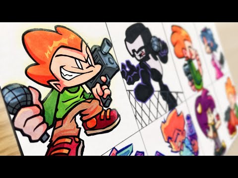 Drawing FNF - [Pico's Day]Tankman vs Pico/Rumble Week VS Nene/Pico vs BF Rematch/Pico's Love