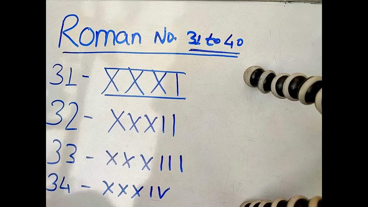 roman number 31 to 40 || roman numerals 31 to 40 || roman number Part 4 ...