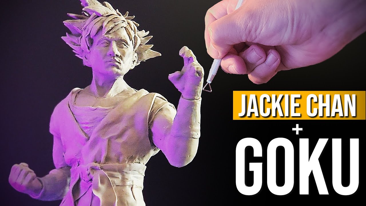 Sculpting Jackie Chan as Goku - Polymer Clay - YouTube