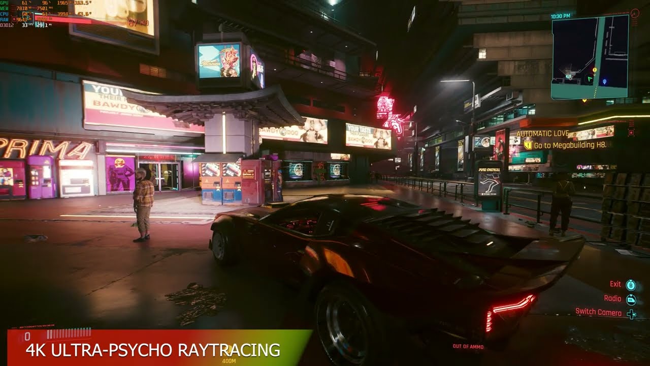 Cyberpunk 2077 - The Psycho Rt on Ultra Performance Settings Fps Test ...