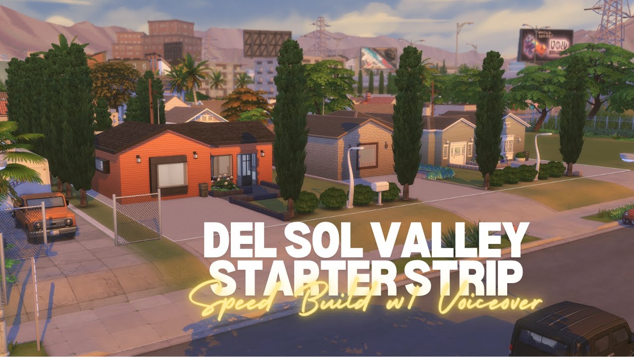 Del Sol Valley Starter Strip (For Rent) || The Sims 4 Speed Build || No ...