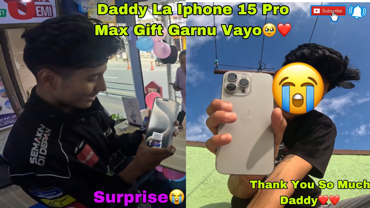 Daddy La Suprise Gift Iphone 15 Pro Max Dinu Vayo🥹 ️|| Emotional Moment ...