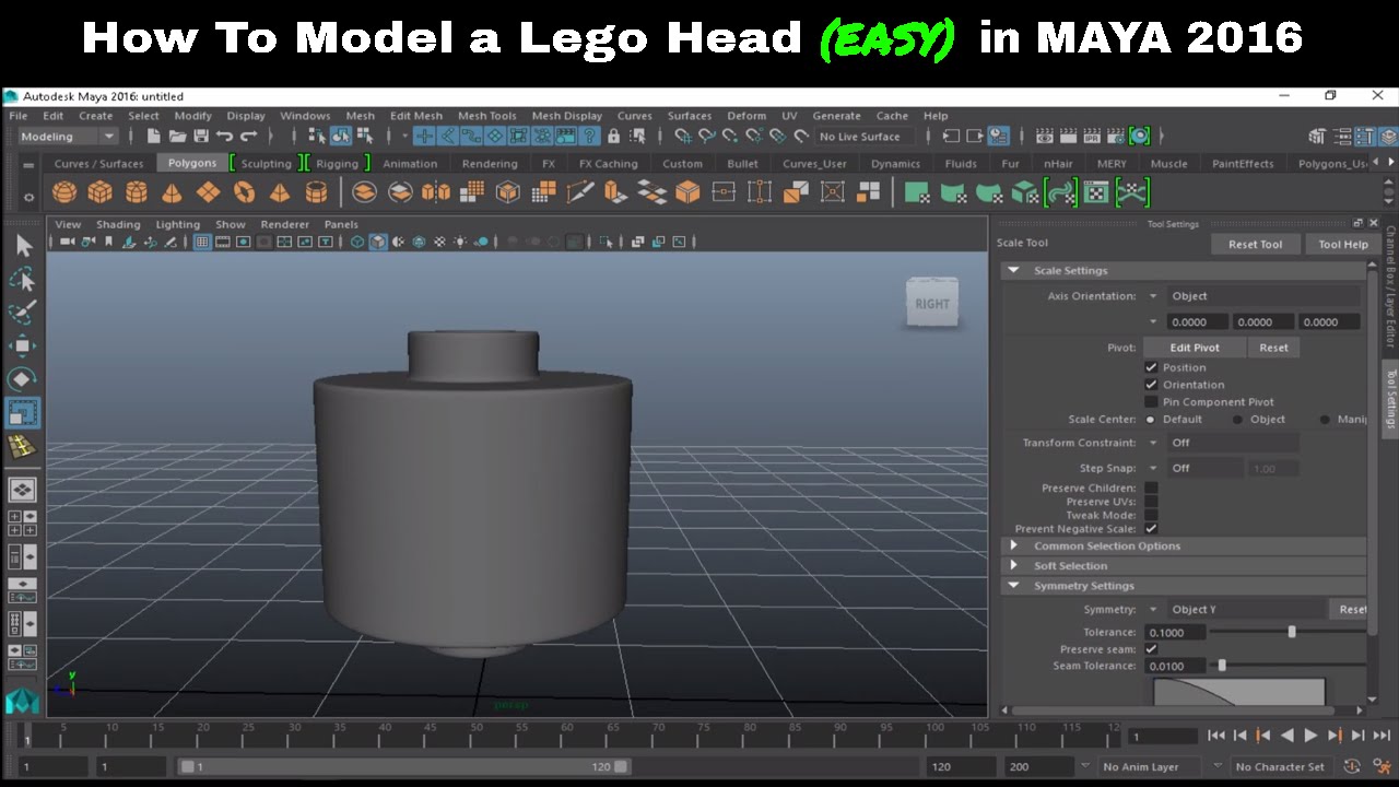 Model Lego Head in Maya 2016 - YouTube