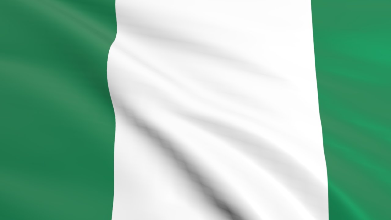 Flag of Nigeria waving in the wind - Flag animation - Motion background ...
