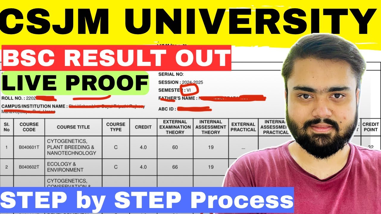CSJMU BSC Result 2025 Out🔥|RESULT Live Proof|2nd,4th,6th Semester ...