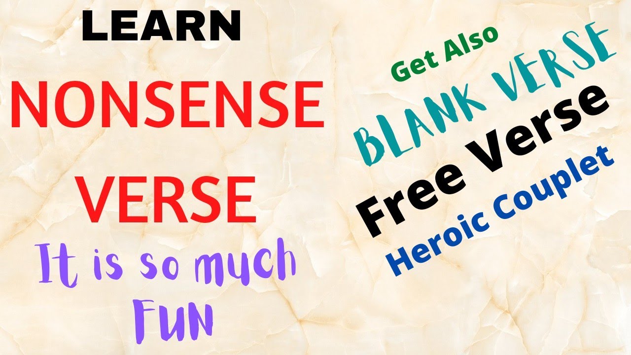 FORMS OF POETRY | BLANK VERSE | FREE VERSE | NONSENSE VERSE | HEROIC ...