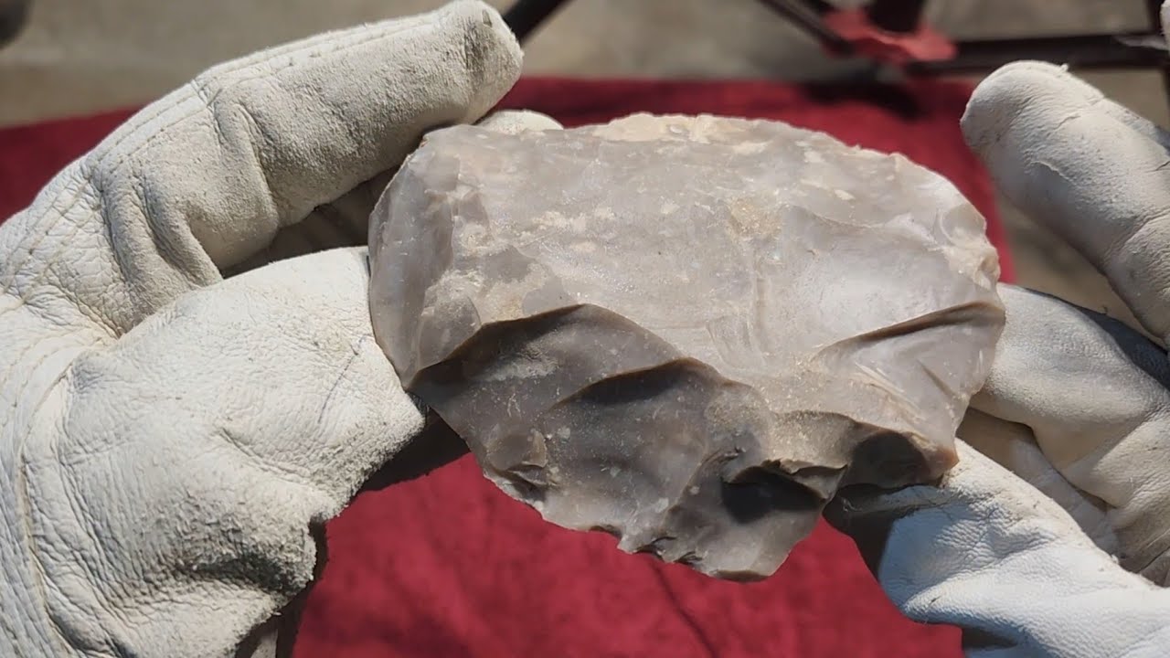 1684 - Part 1/3 - Flintknapping Laguna Point from Artifact Quarry Blank ...