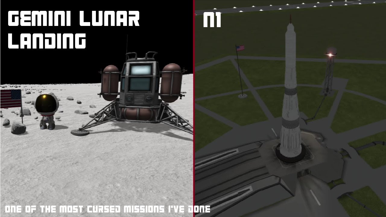 KSP 1: A Gemini Lunar Landing, Using an N1. . . - YouTube