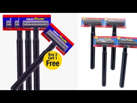 Gillette Presto Razor - Buy 3 Get 1 Free - Pack of 2 | Gillette Guard ...