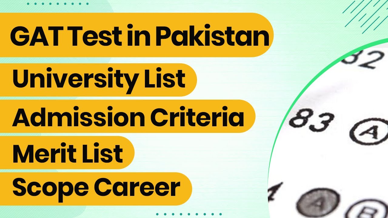 GAT Test In Pakistan How To Apply For GAT Test 2022 YouTube